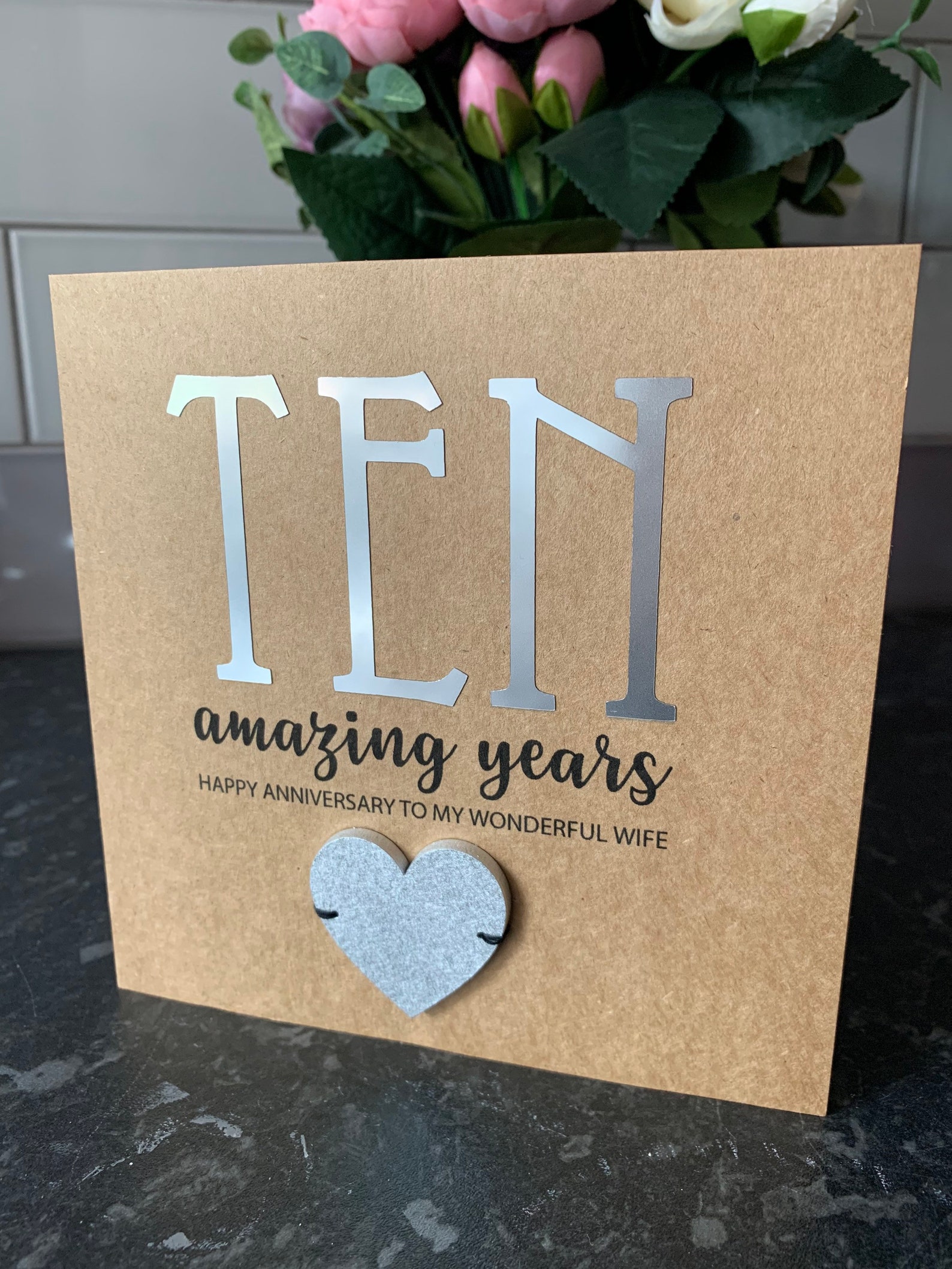 10th Anniversary Card Tin Anniversary Card 10 Year - Etsy UK