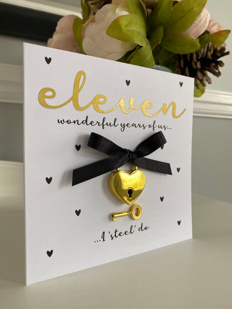 11th Anniversary Card Steel Anniversary Personalised 11th - Etsy UK