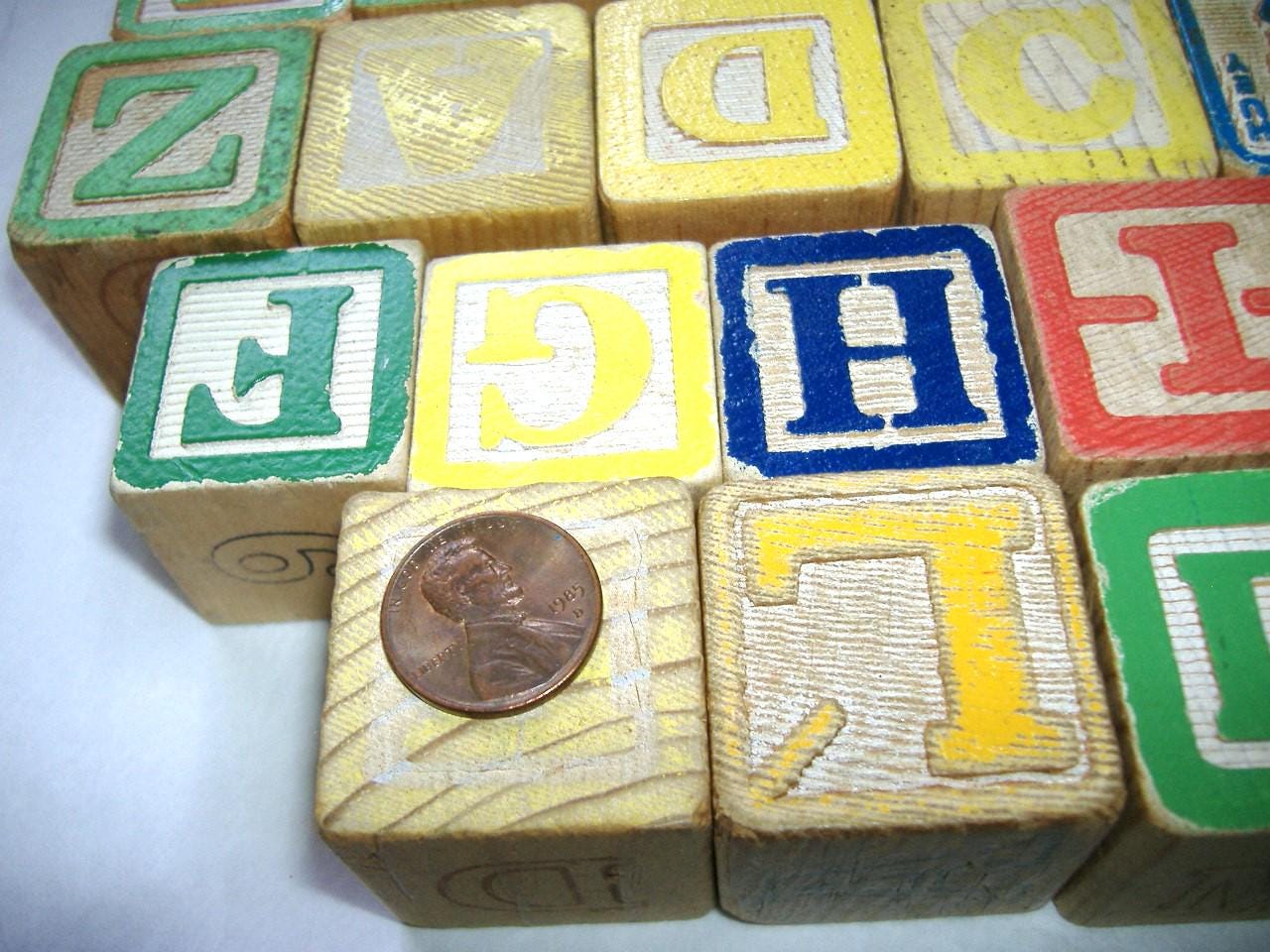 26 Vintage Wooden Alphabet Blocks, Complete A Thru Z in a Small Size - Etsy