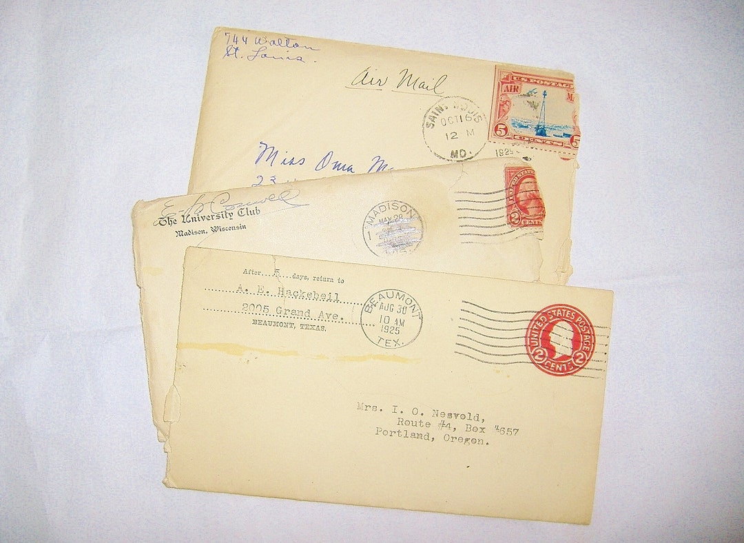 3 Vintage 1920s Typed Letters With Worn Envelopes - Etsy