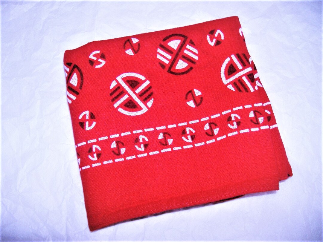 Vintage Red Circles Cotton Bandana • Fast Color Bandanna • 17 X 18" - Etsy