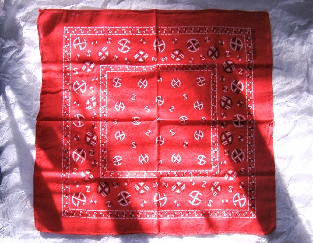Vintage Red Circles Cotton Bandana • Fast Color Bandanna • 17 X 18" - Etsy