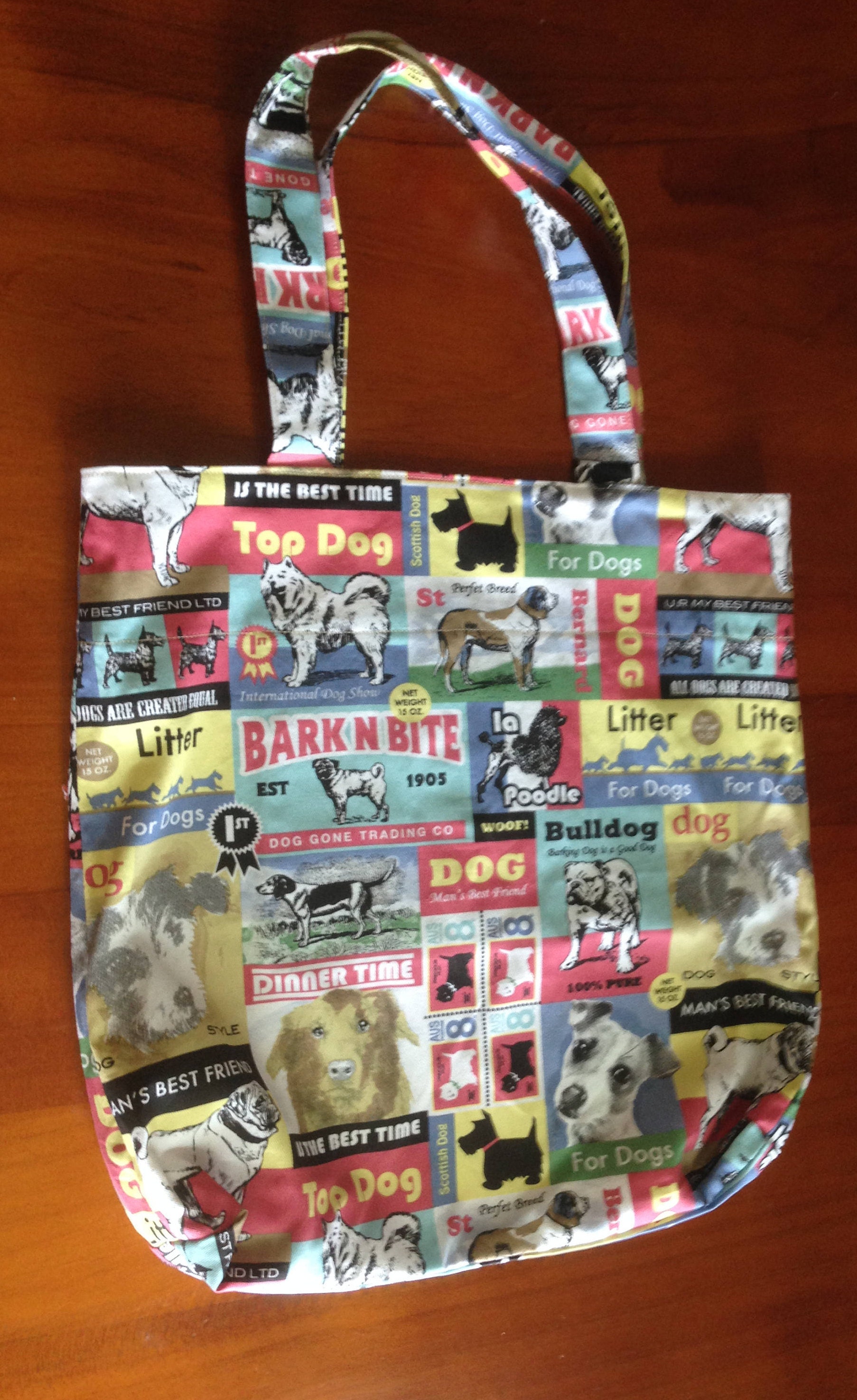 Tote Bag Vintage Dog Print Tote Bag 38 cm x 38 cm. Weekend | Etsy