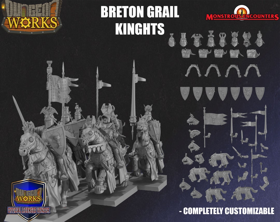 Breton Grail Knights From Dungeonworks Monstrous Encounters - Etsy