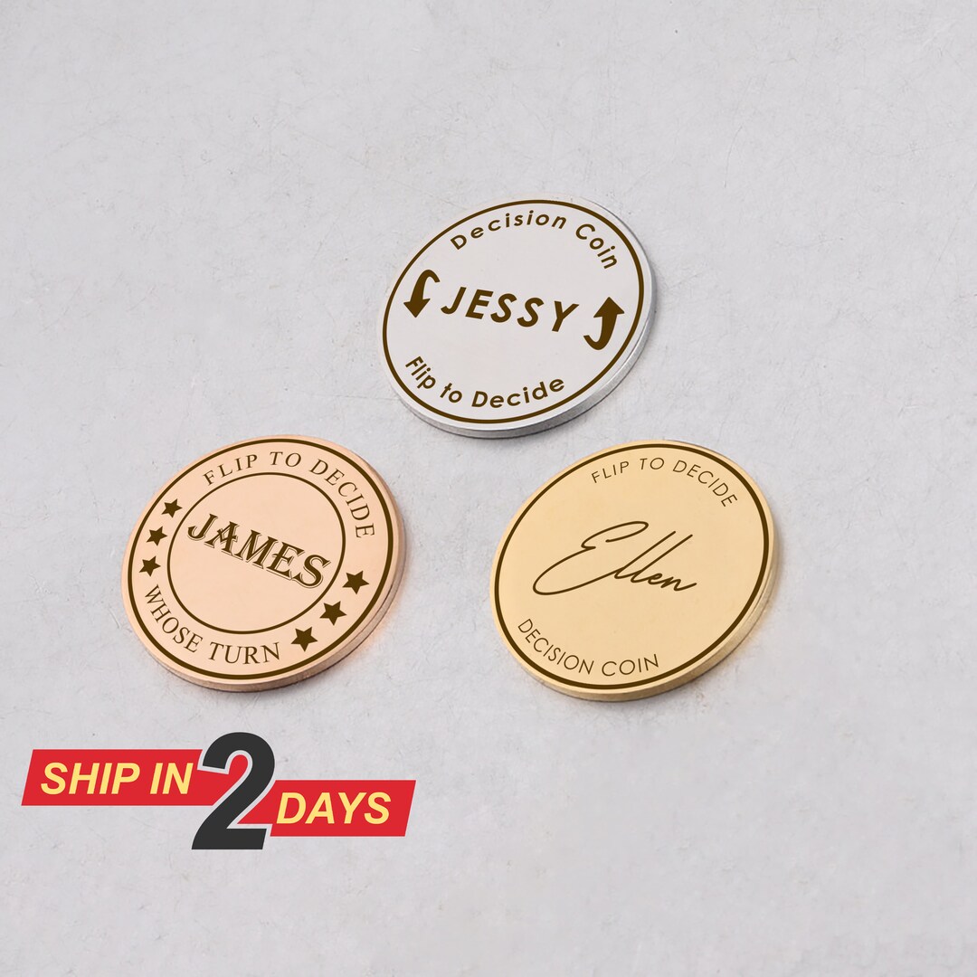Personalized Decision Coin, Decision Maker, Custom Flip to Decide Coin ...