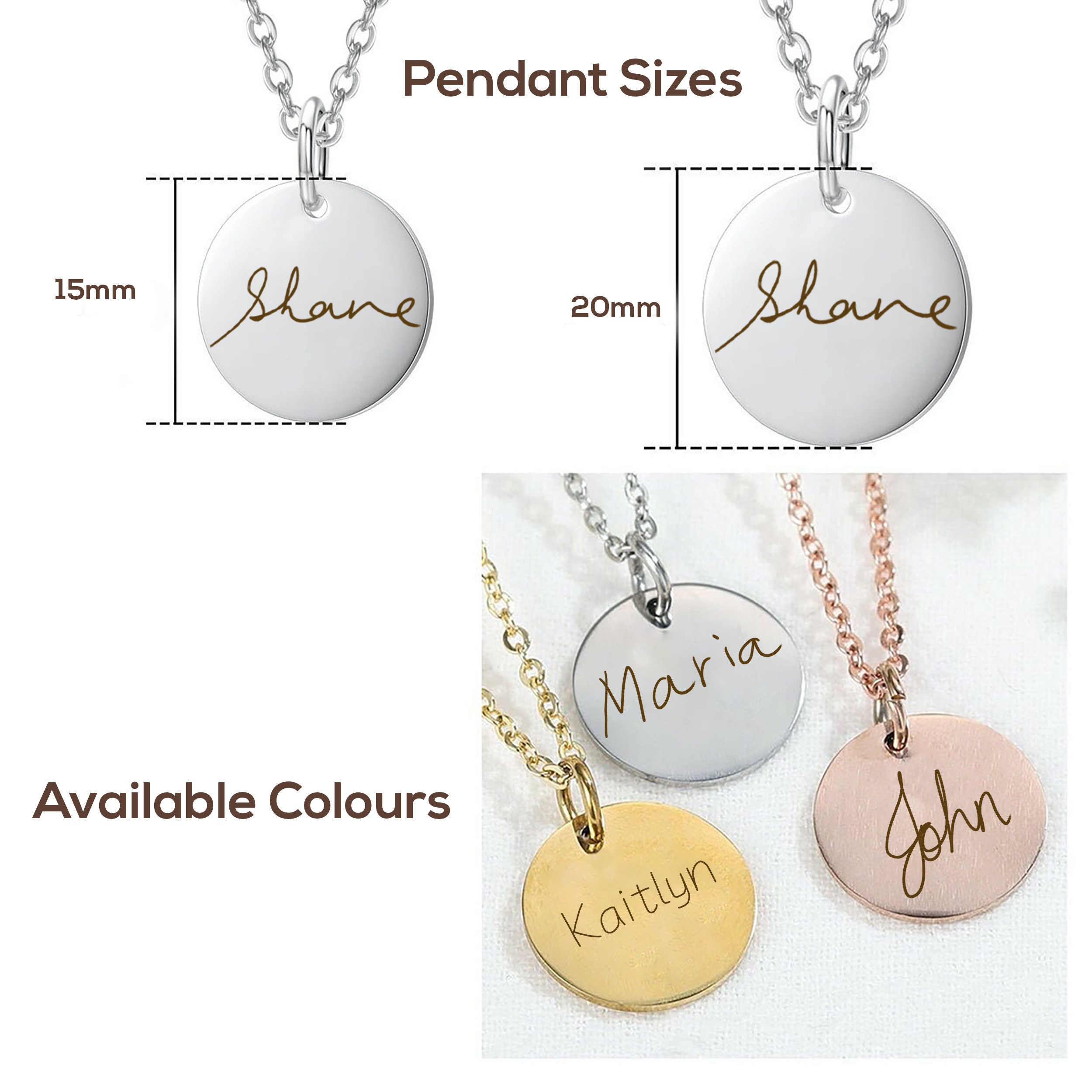 Personalized Handwriting Necklace, Custom Signature Name Pendant ...