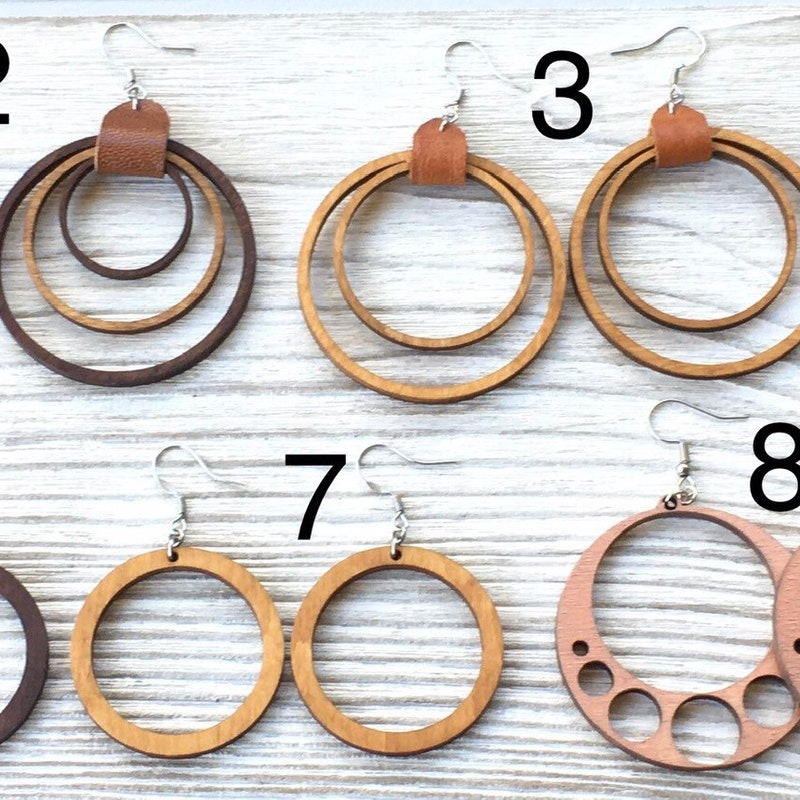 Wooden Earrings - Etsy