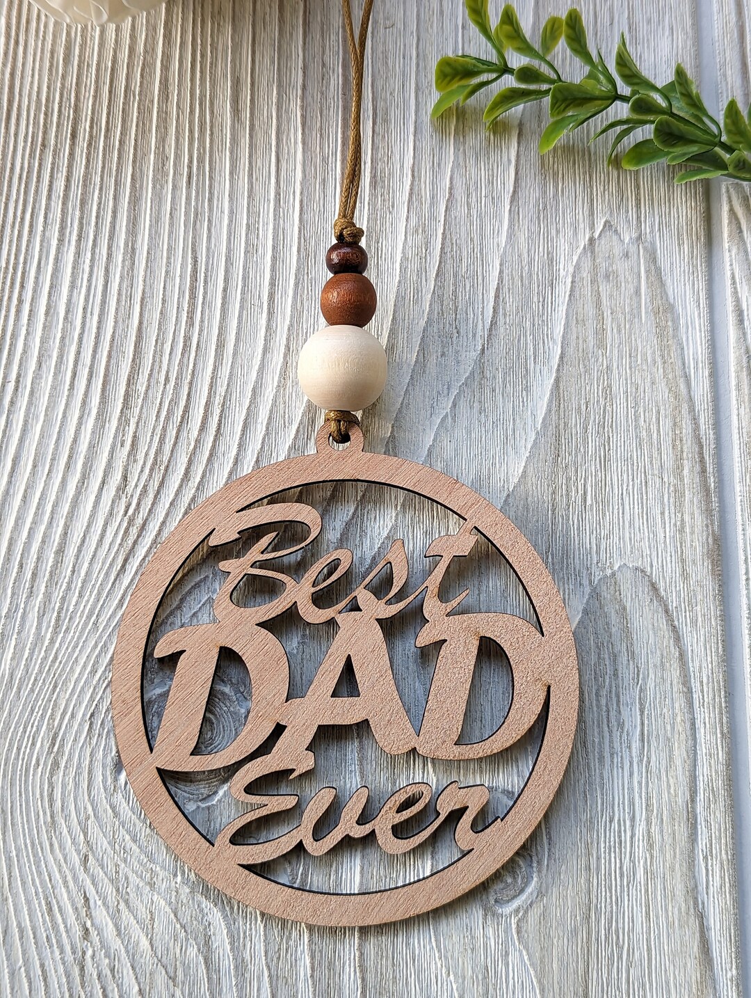 Best Dad Ever, Rear View Mirror, Best Dad Ever Car Charm, Father's Day ...