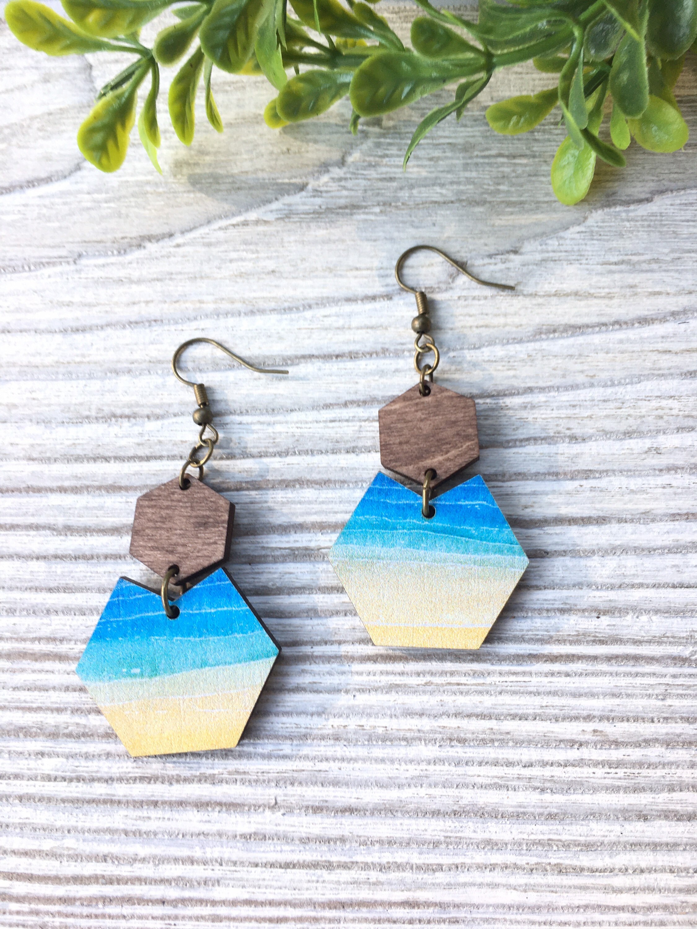 Round Wood Earrings, Dangle Wooden Earrings for Women, Wood Earrings ...