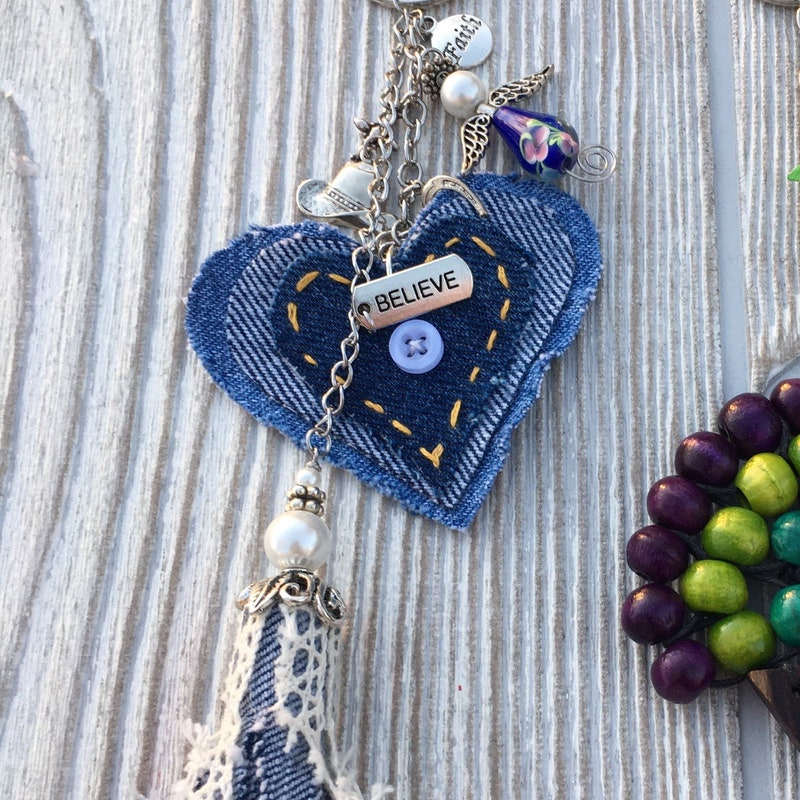 Denim Keychain - Etsy