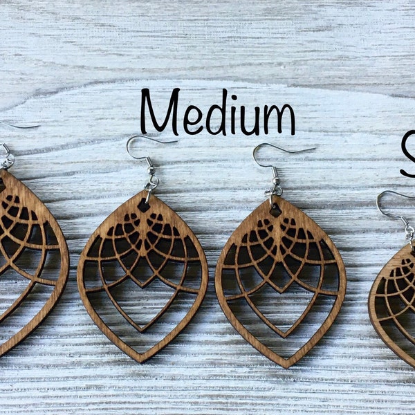 Wood Earrings - Etsy