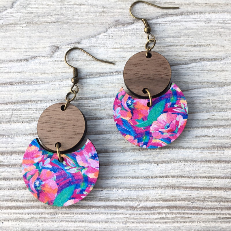 Wood Earrings - Etsy