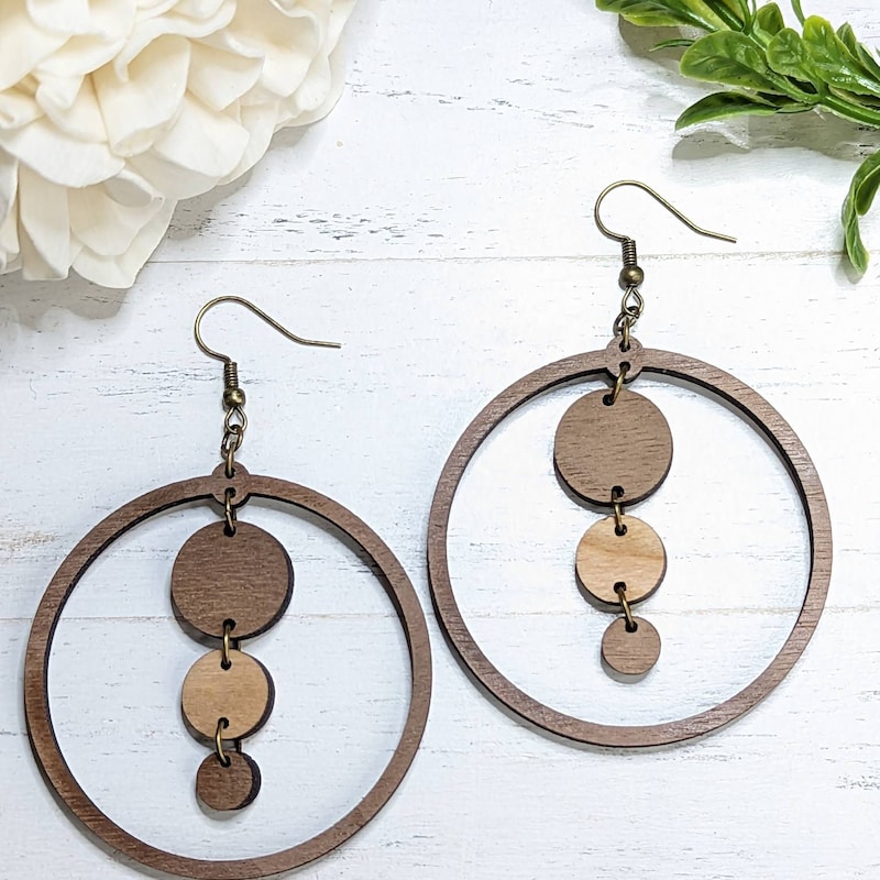 Wooden Earrings - Etsy