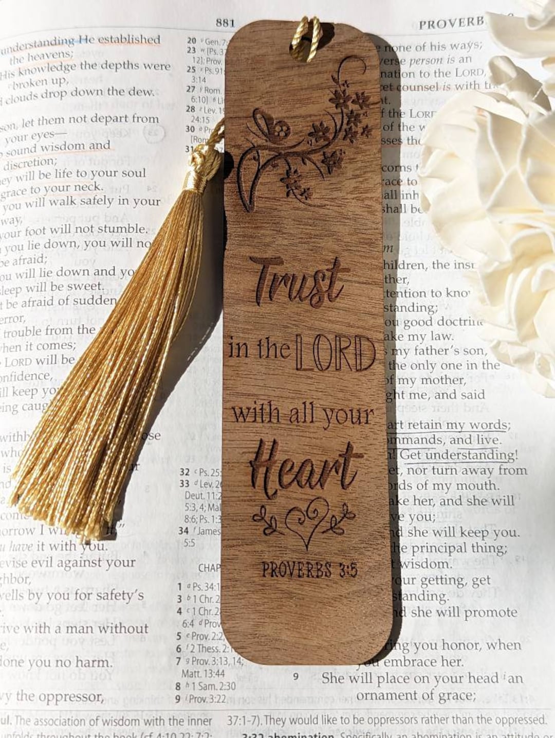Wooden Bookmark, Engraved Wooden Bookmark, Inspirational Message ...