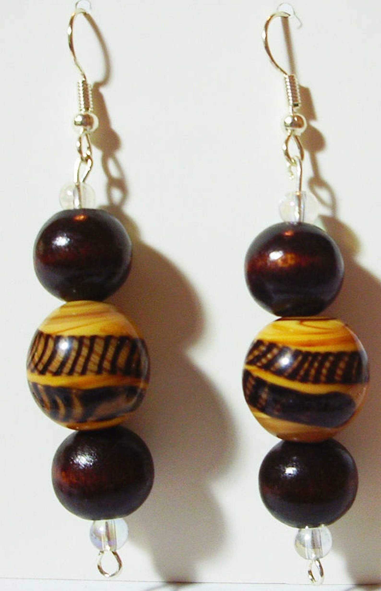 Reiki-Infused Collar marrón Cristal de la lámpara y acentos de perlas ...