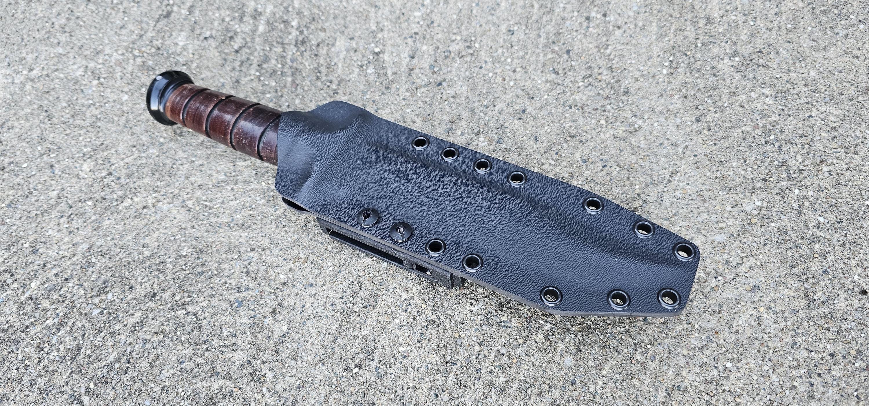 KA-BAR USMC Custom Kydex Sheath, Adjustable Polymer Belt Attachment ...