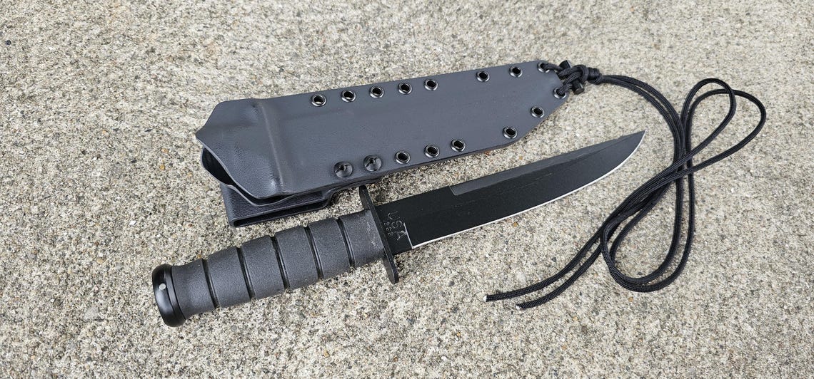 KA-BAR 1266 Modified Tanto Custom Kydex Sheath,mini Firesteel, 550 Mil ...