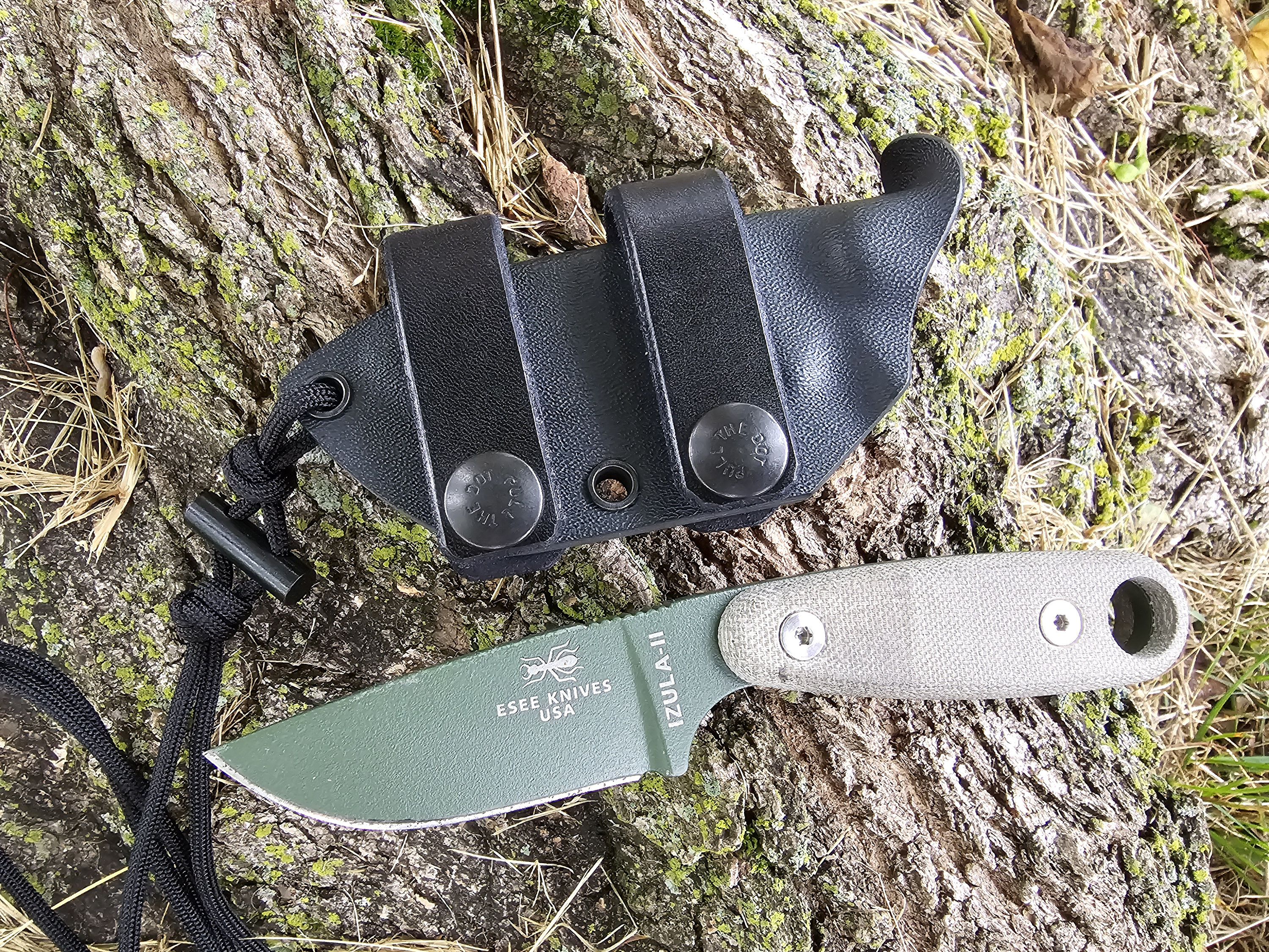 Esee IZULA-II Custom Kydex, Scout Carry, Mini Firesteel Rod, 550 Mil ...
