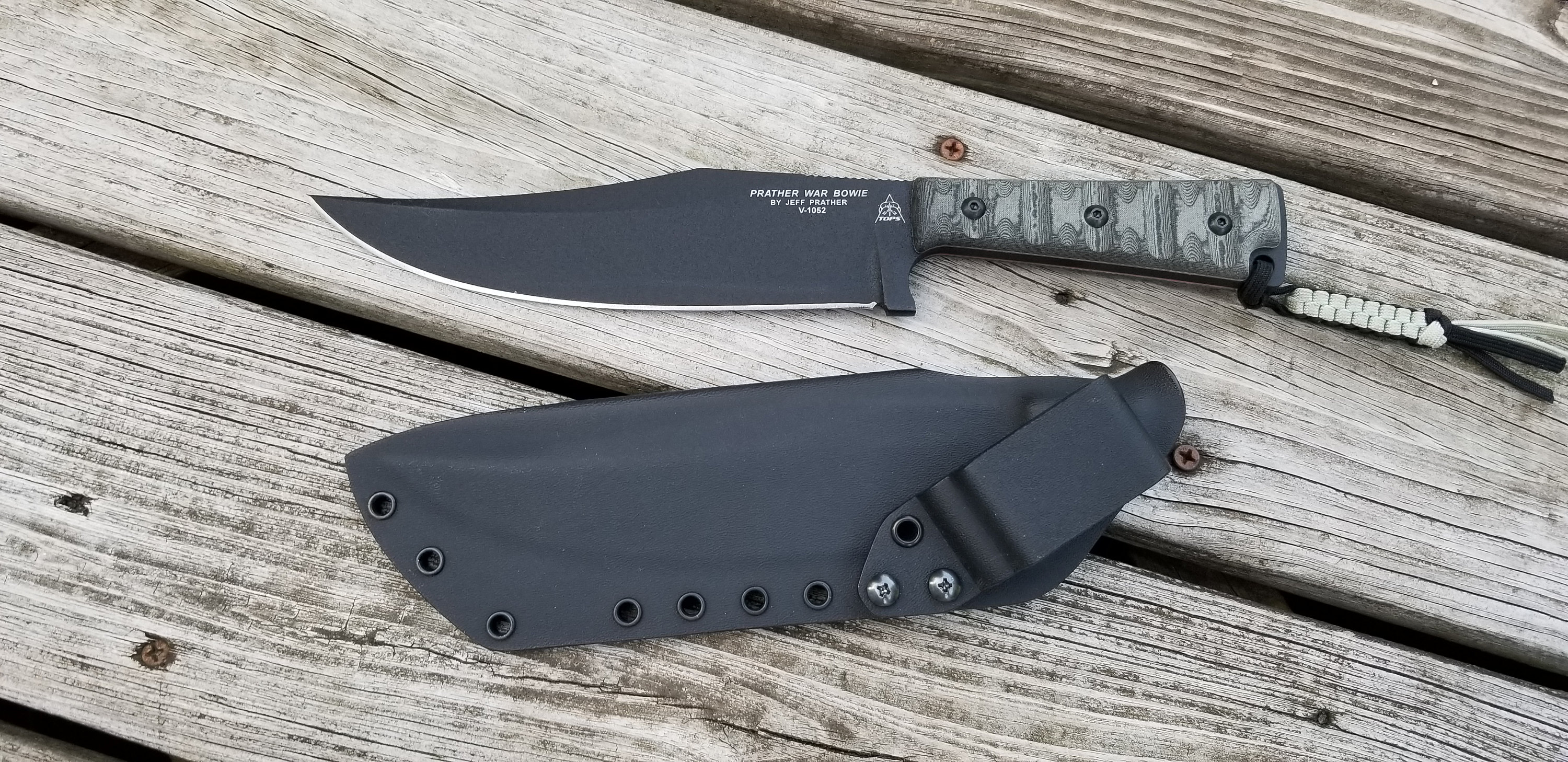 Tops Prather War Bowie Custom Kydex Sheath With Canted Beltloop. Taco ...