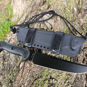 KA-BAR BK5 Custom Kydex Sheath, Scout Carry, Leather Scout Straps, Mini ...
