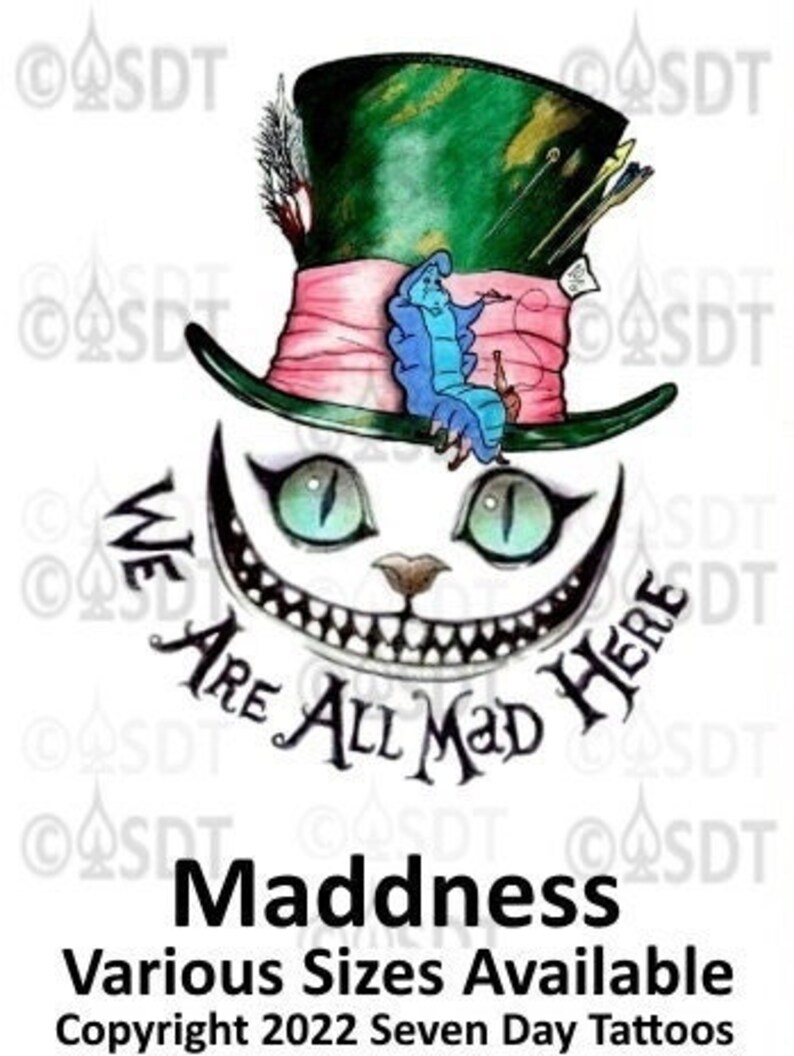 Maddness Temporary Tattoo - Etsy UK