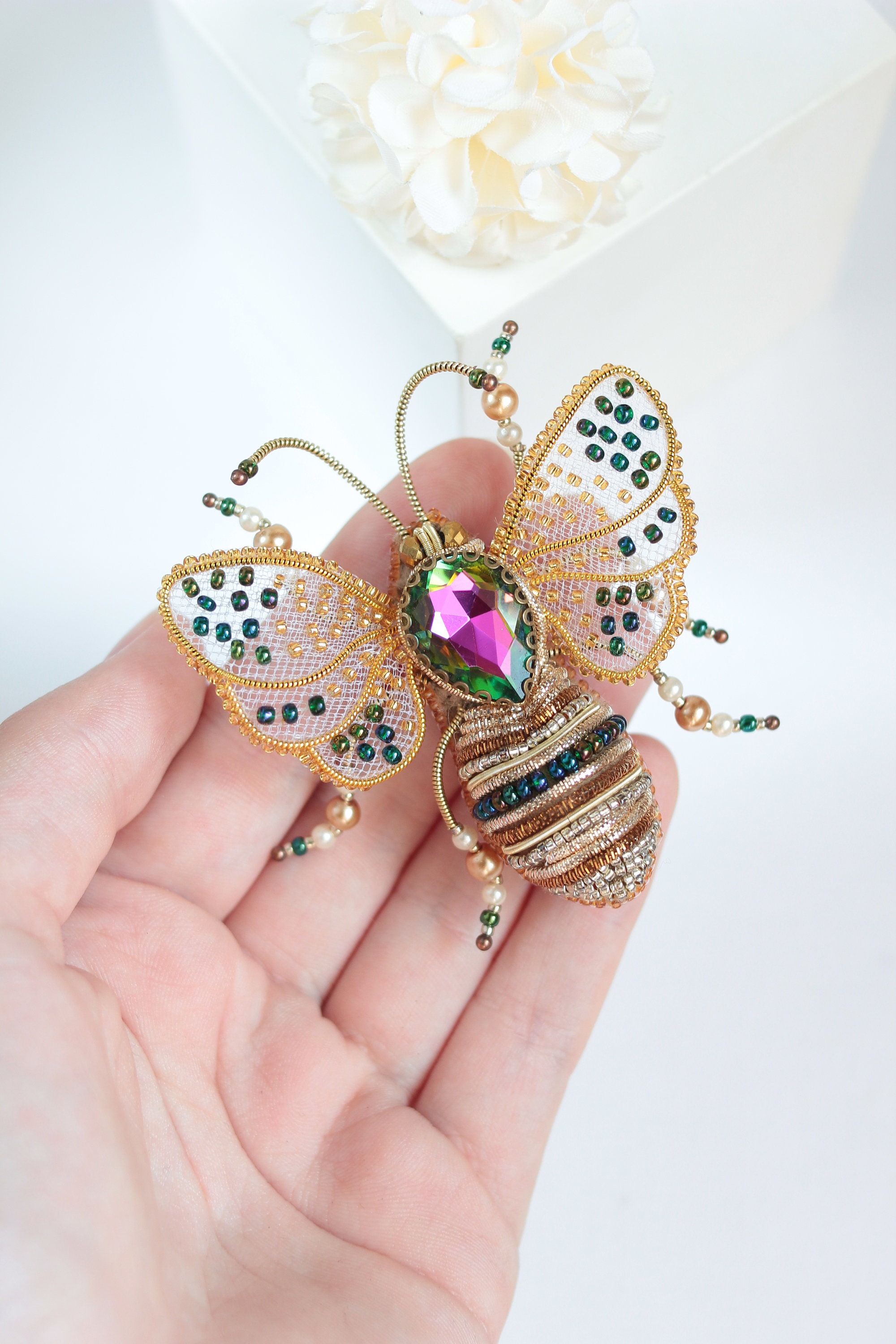 OAK Butterfly Embroidered Bug Brooch Jewelry Insect Pin - Etsy