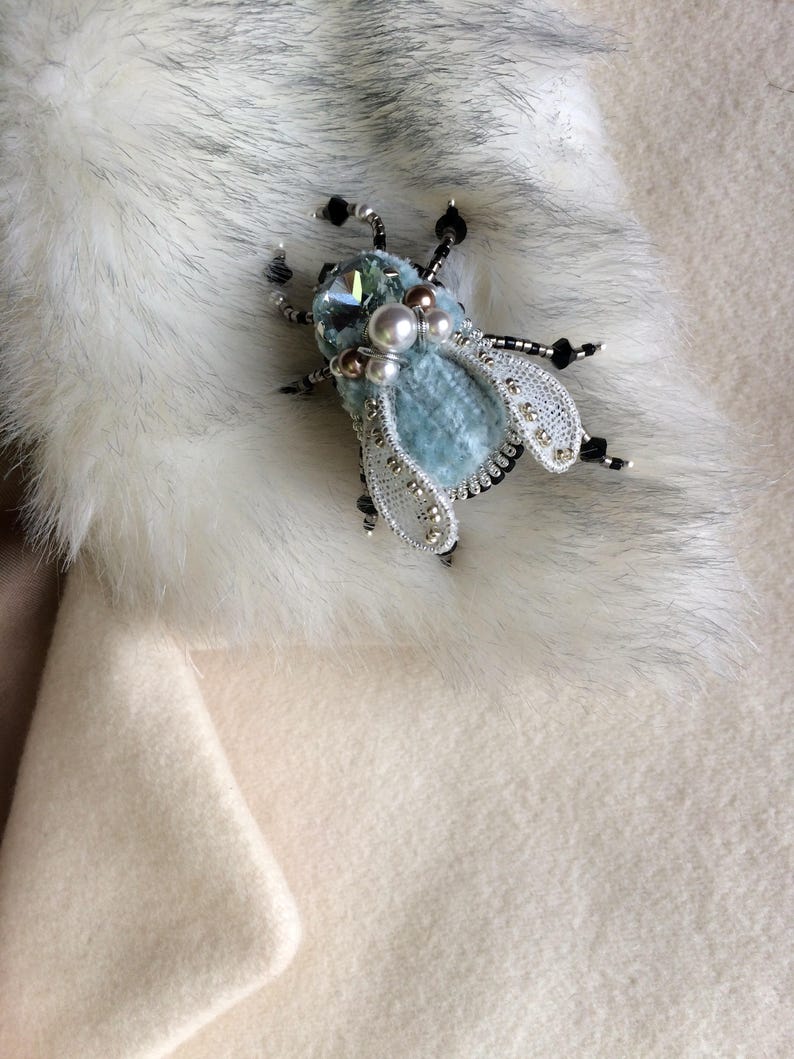 Winter bug brooch Insect jewelry beetle Embroidered brooch | Etsy