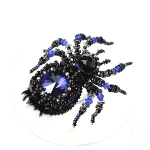 Black Blue Crystal Spider Jewelry Gothic Spider Brooch Halloween Gift ...
