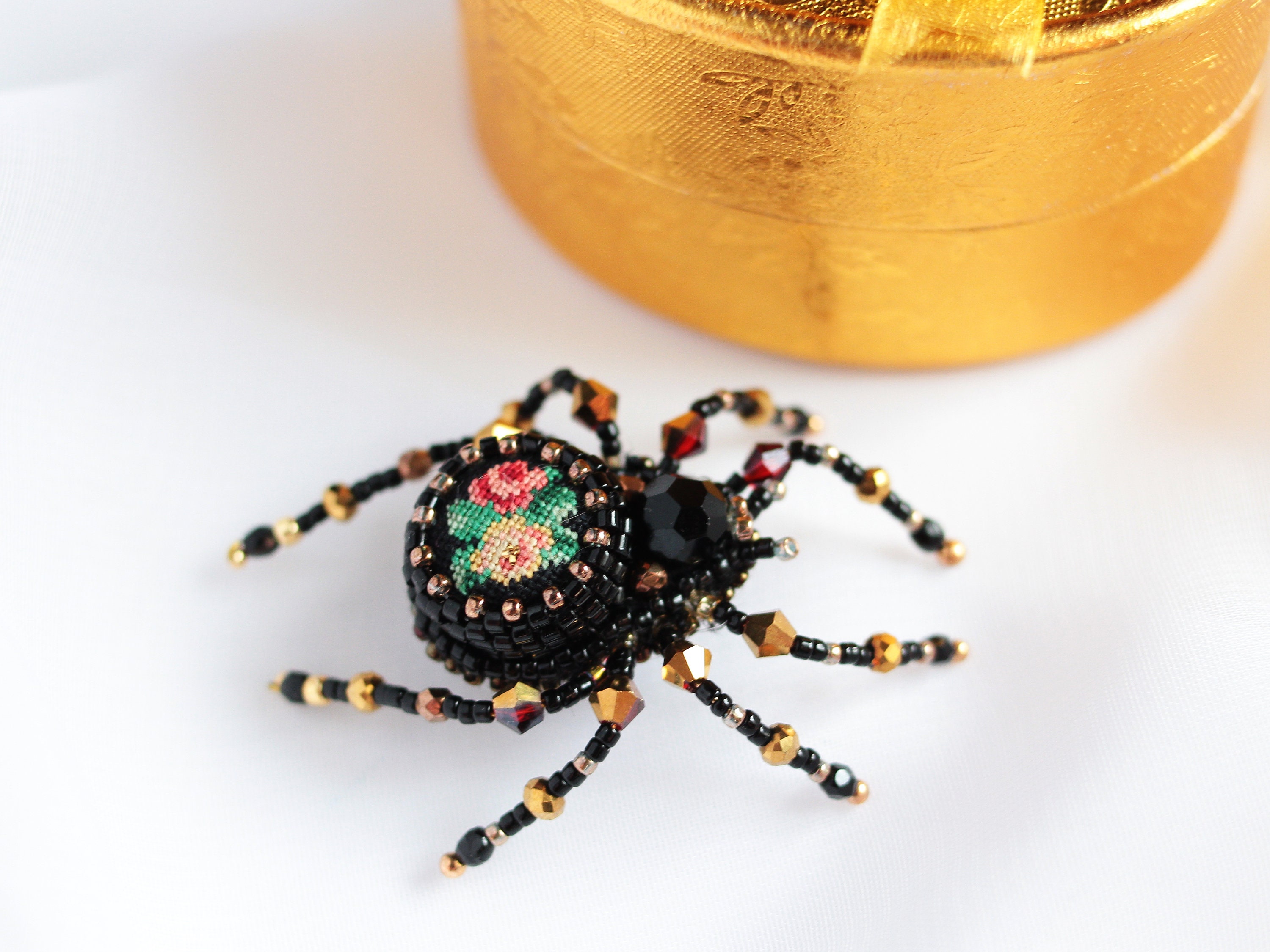 Small Spider Gothic Brooch For-girlfriend Beaded Insect Brooch | Etsy