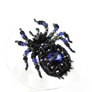 Black Blue Crystal Spider Jewelry Gothic Spider Brooch Halloween Gift ...