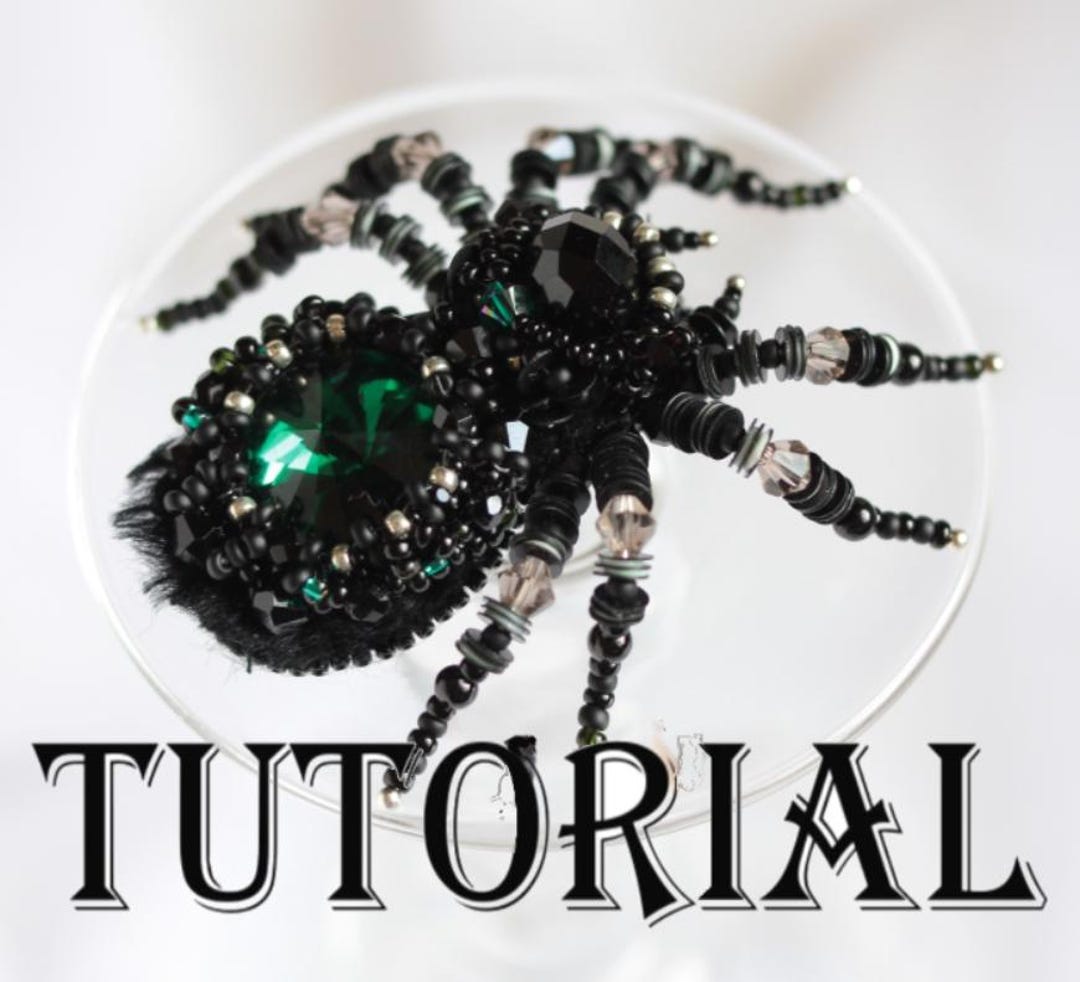 Tutorial Beadwork Spider Brooch Black Tarantula DIY PDF Halloween ...