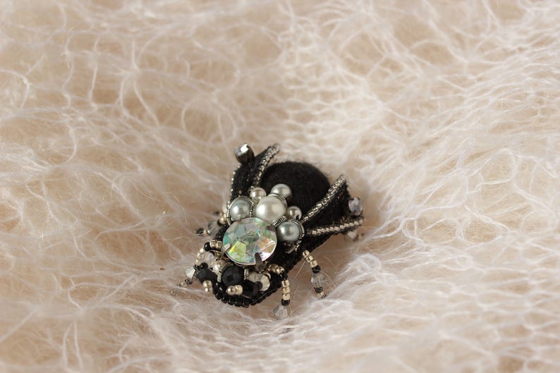 Embroidered Insect Brooch Halloween Gift Beetle Brooch Insect | Etsy