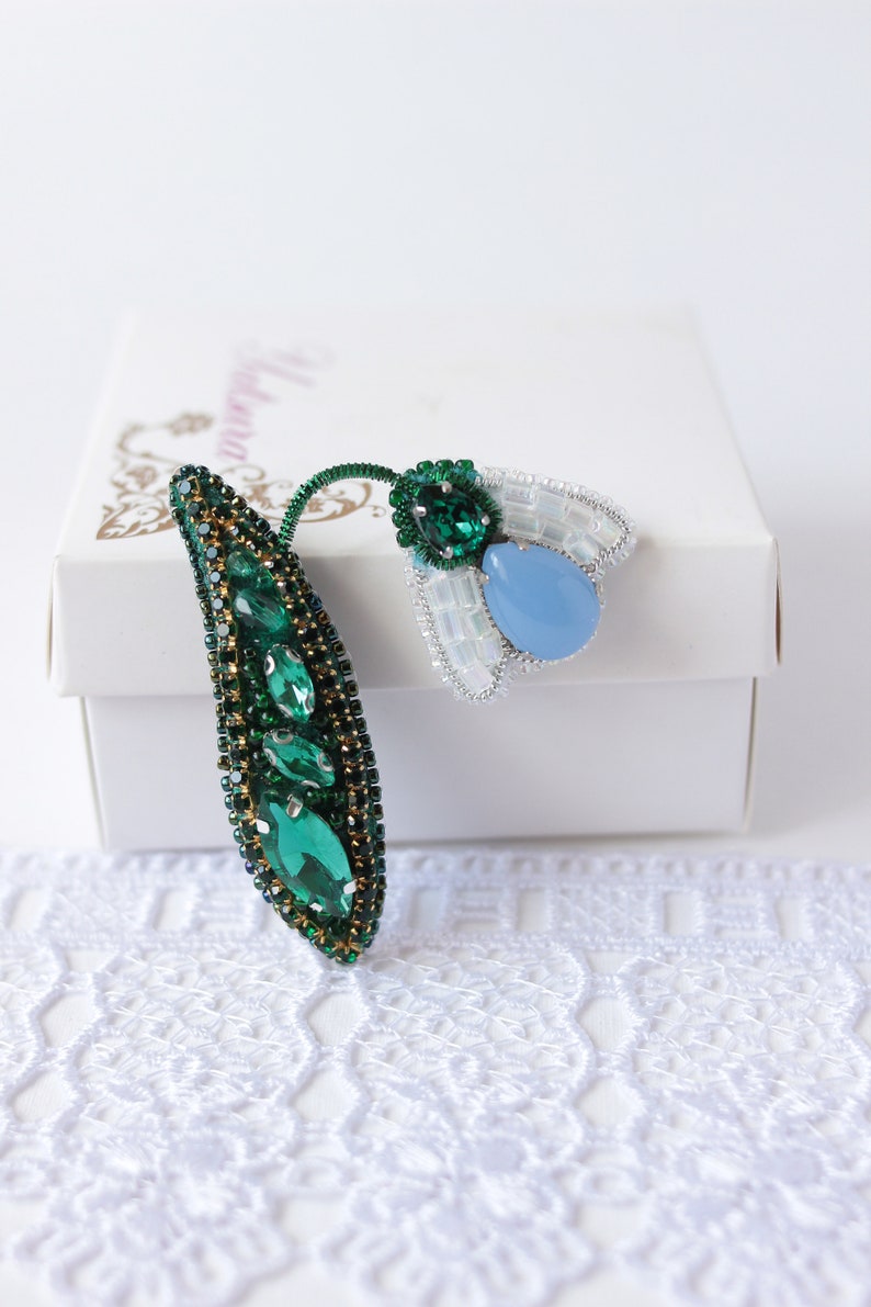 Snowdrop Pin Embroidered Brooch Spring Flower Jewelry - Etsy