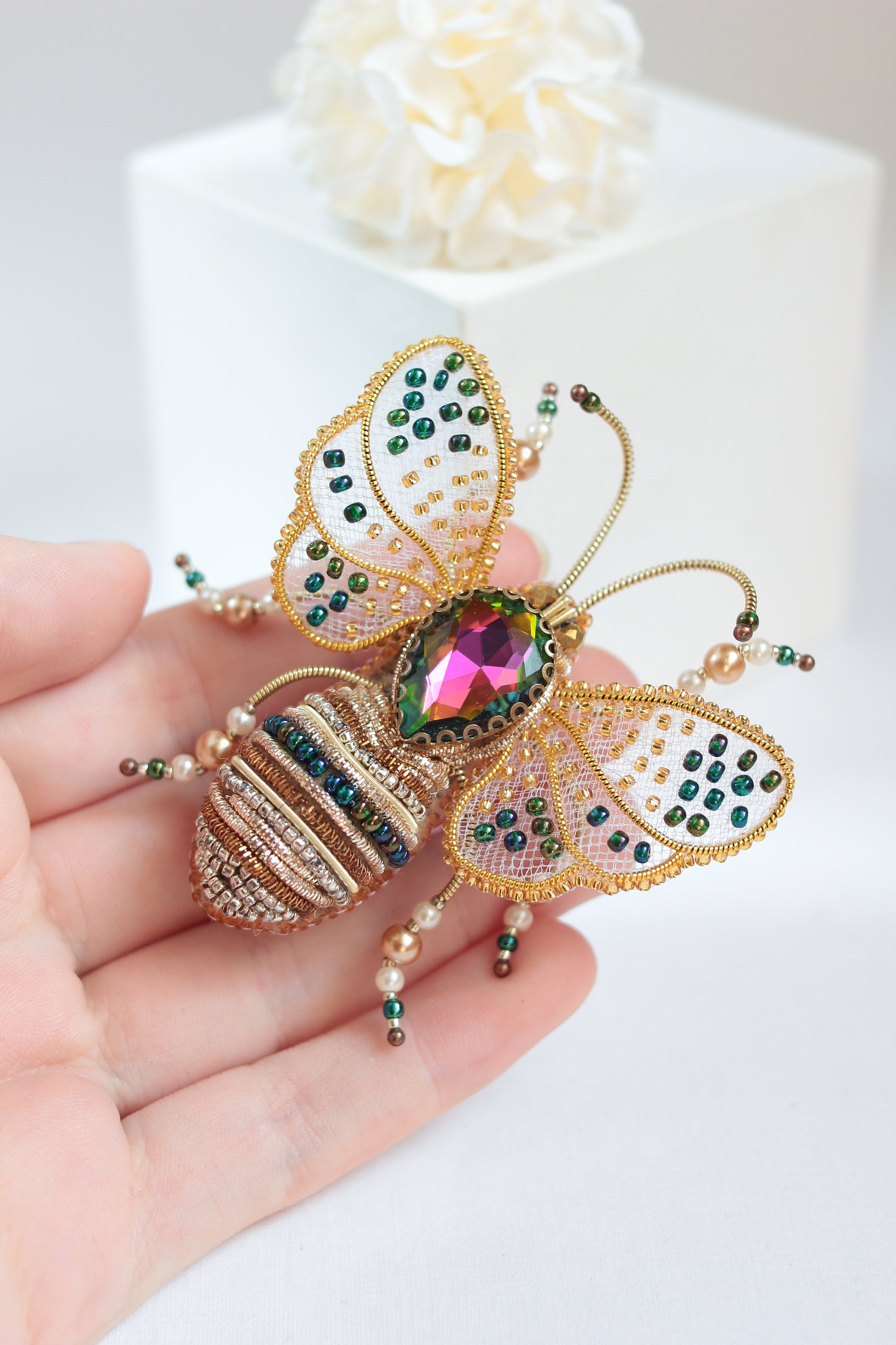 OAK Butterfly embroidered bug brooch jewelry insect pin | Etsy