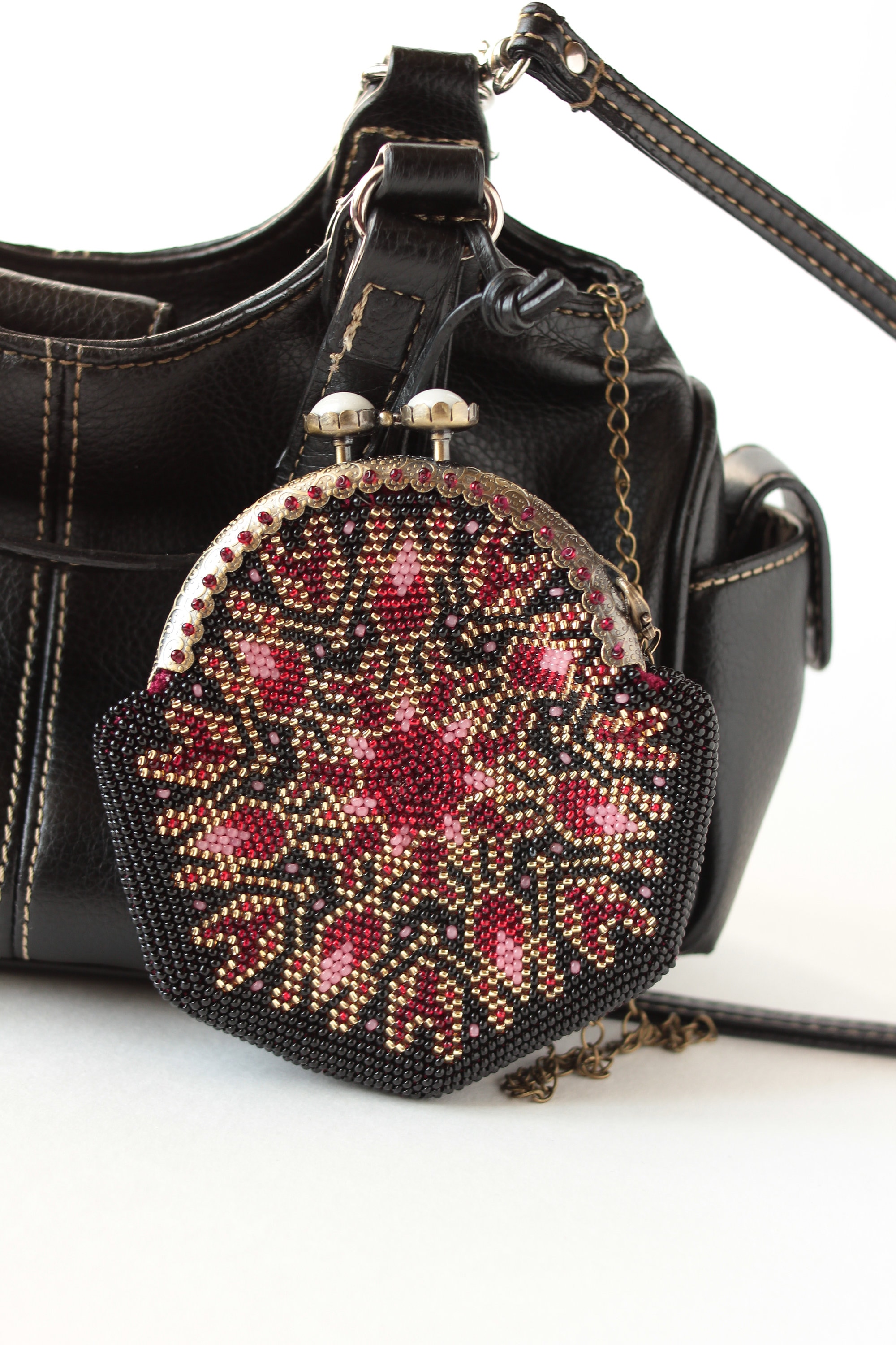 Edwardian beaded purse Victorian handbag Small evening bag | Etsy