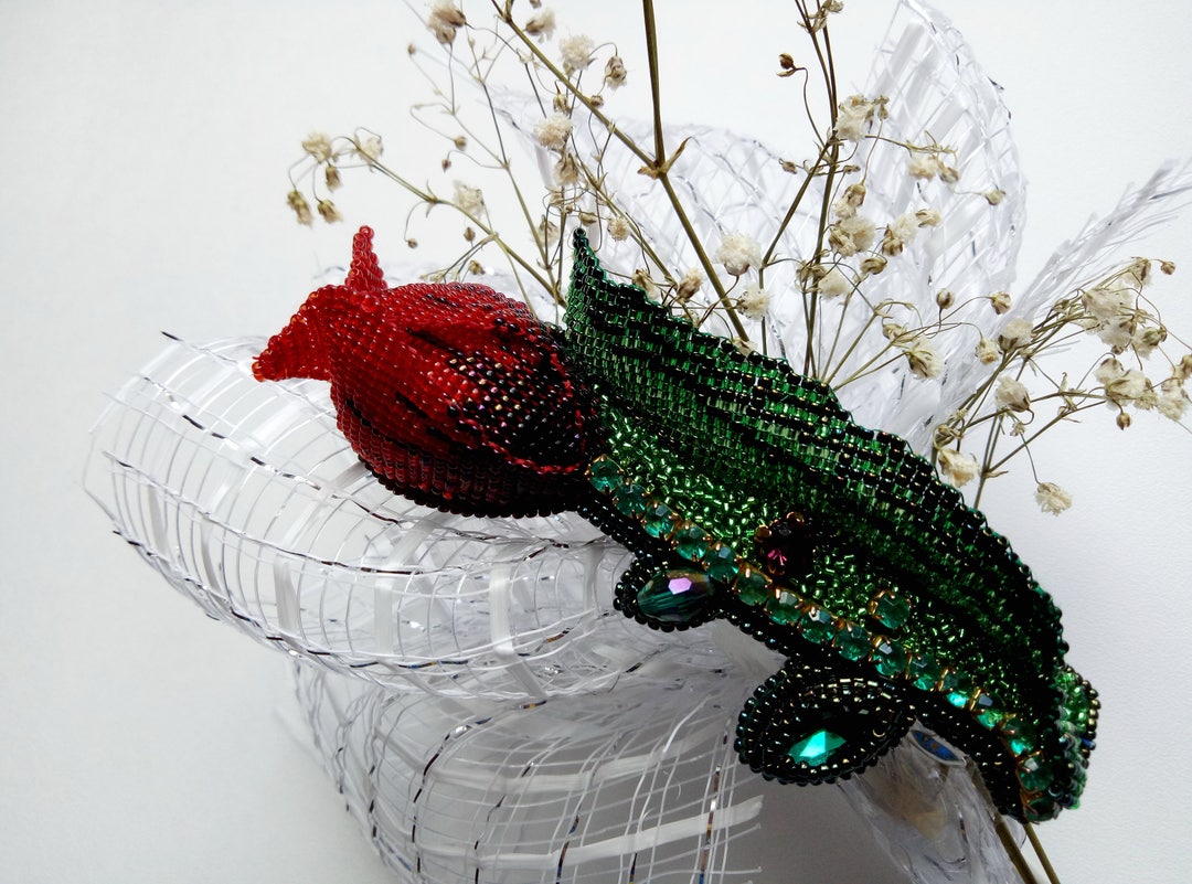 Tulip Hair Barrette for Thick Hair Accessories Red Flower Barrette Hair ...