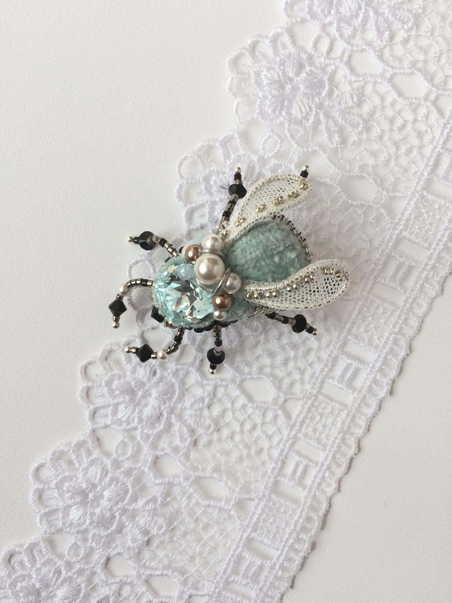 Winter Bug Brooch Insect Jewelry Beetle Embroidered Brooch - Etsy