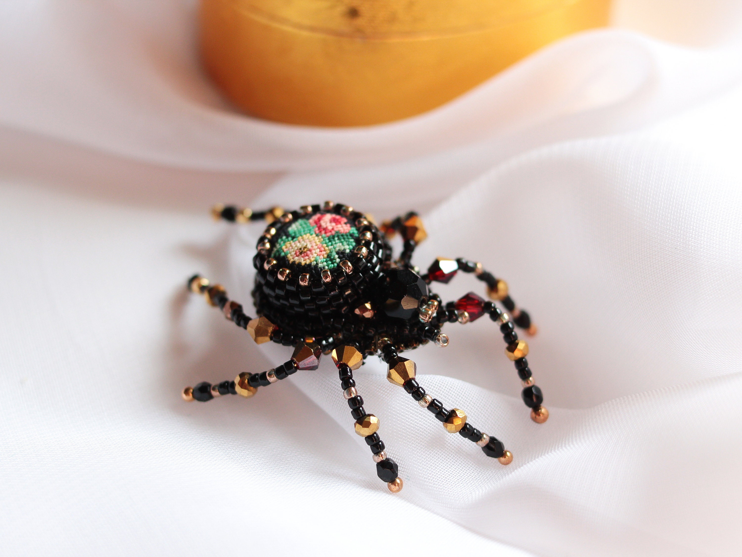 Small Spider Gothic Brooch For-girlfriend Beaded Insect Brooch | Etsy