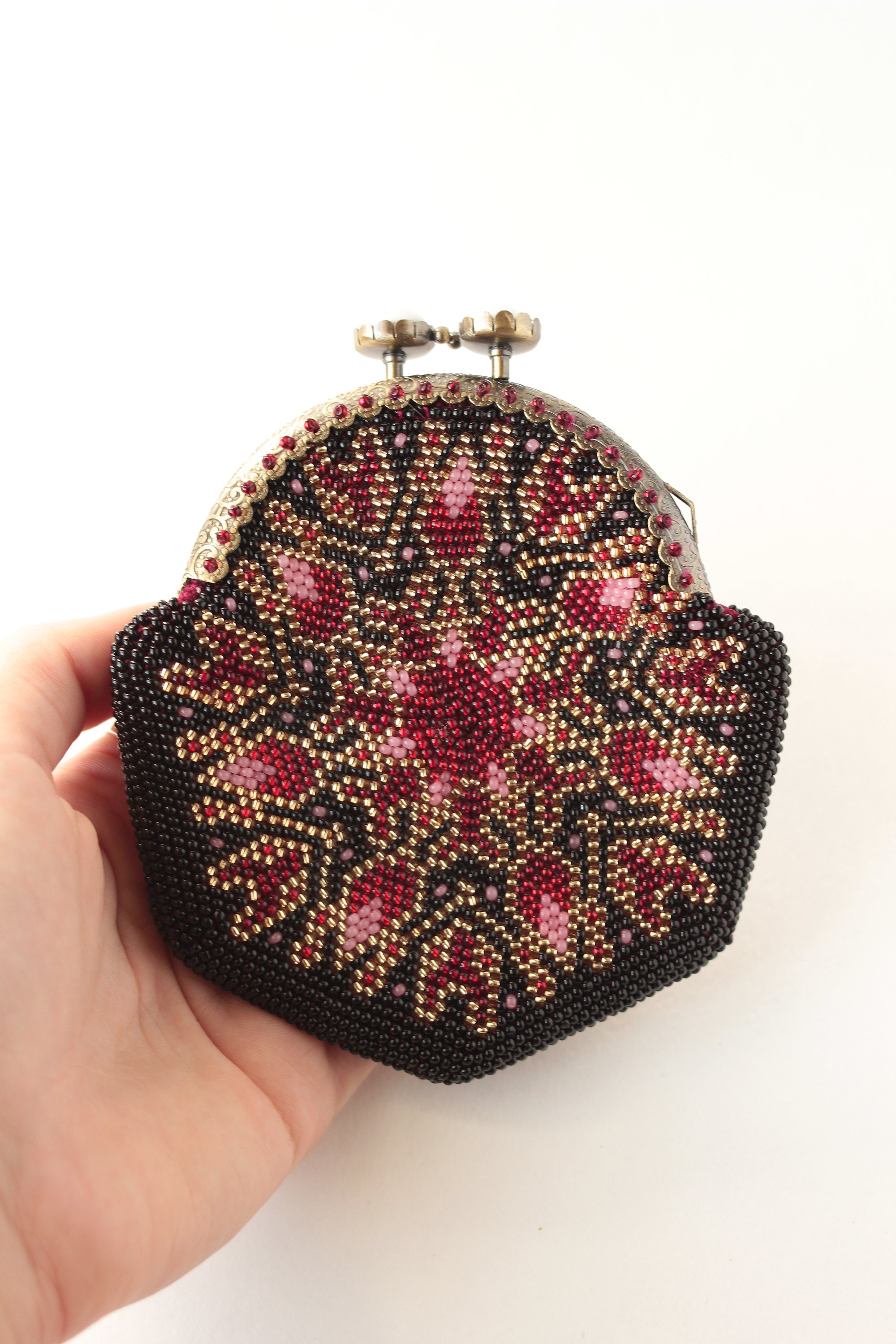 Edwardian beaded purse Victorian handbag Small evening bag | Etsy