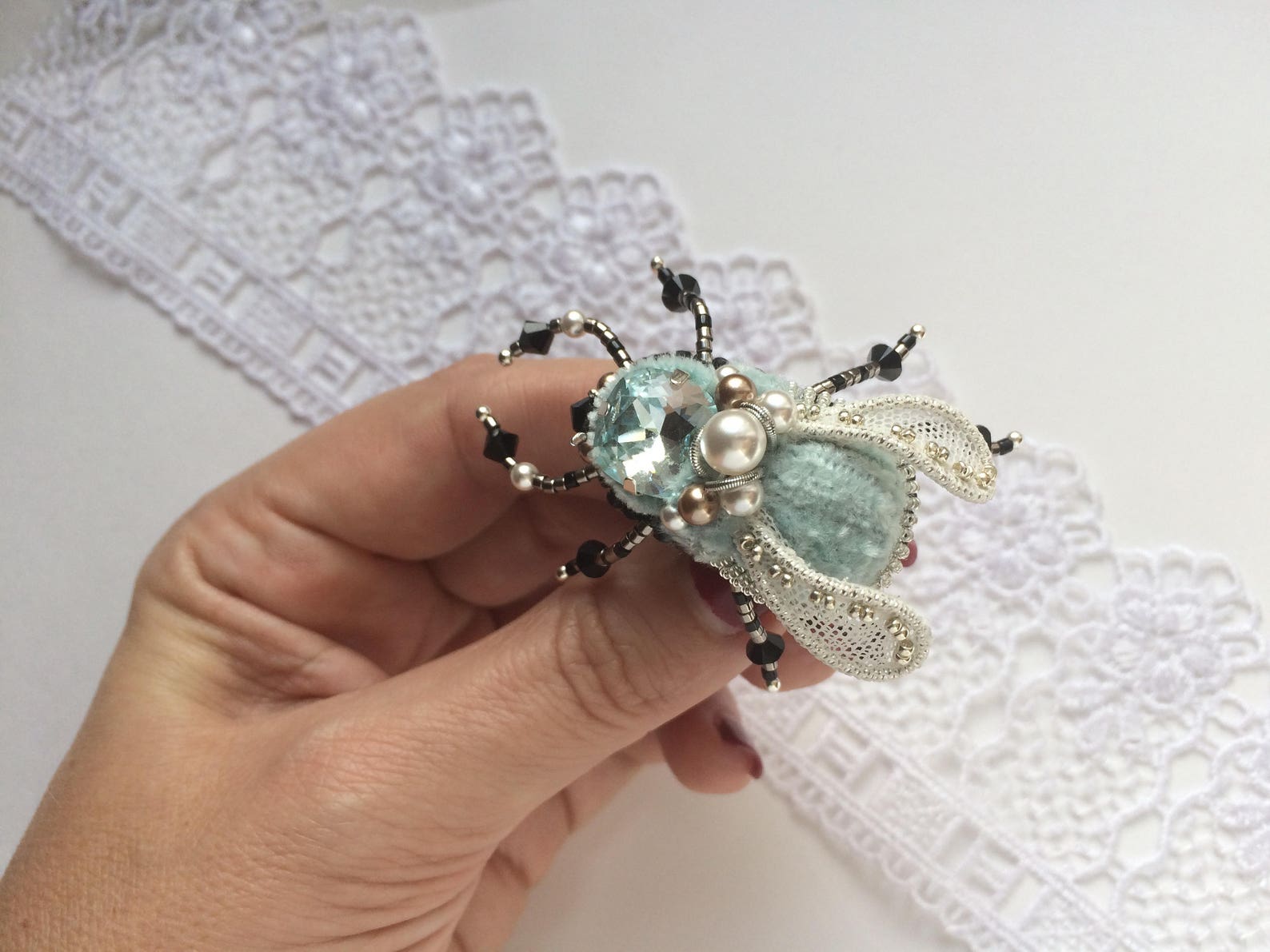 Winter Bug Brooch Insect Jewelry Beetle Embroidered Brooch - Etsy