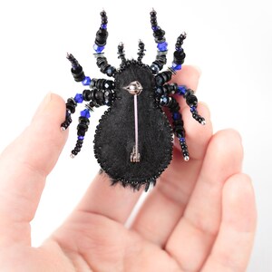 Black Blue Crystal Spider Jewelry Gothic Spider Brooch Halloween Gift ...