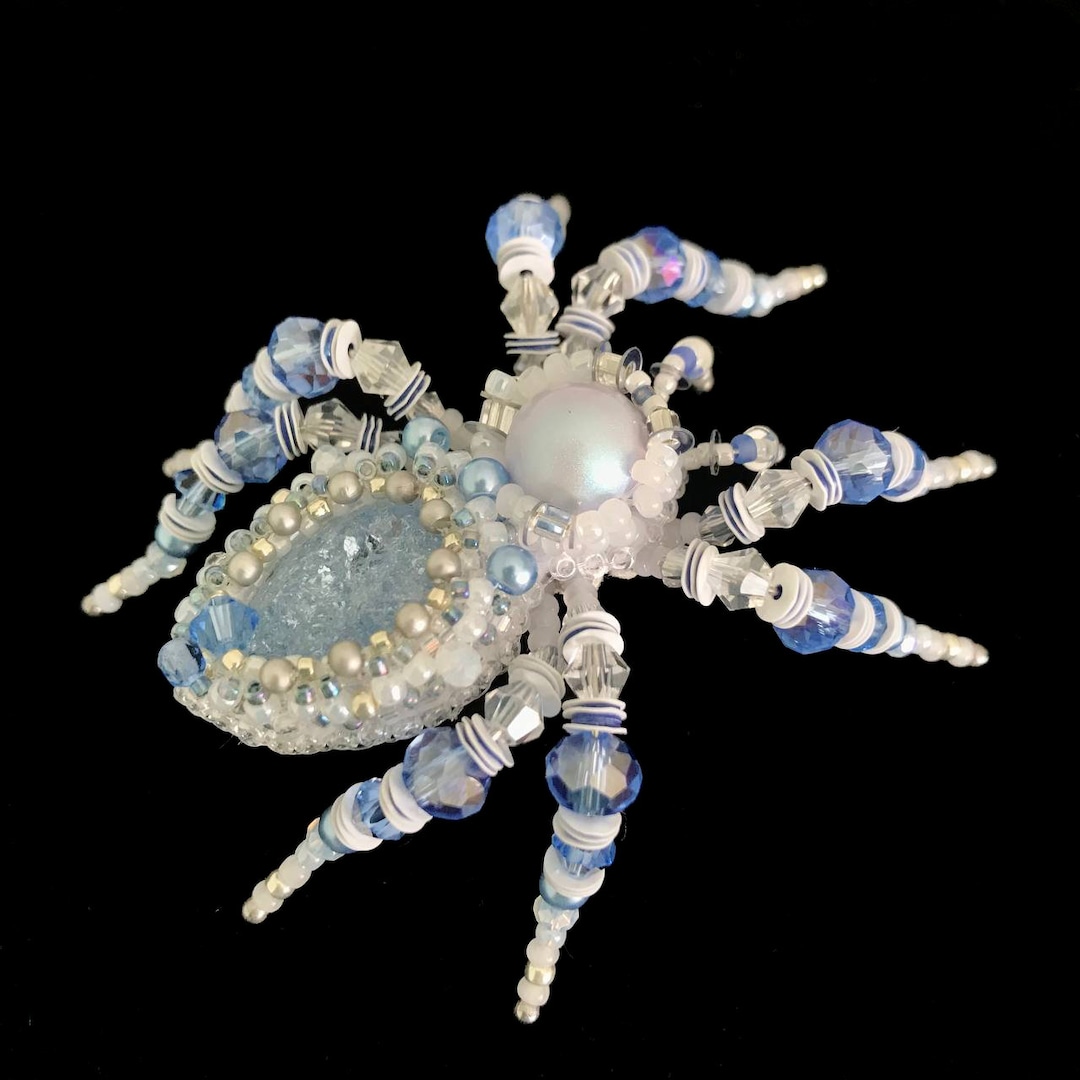 Sky Blue Spider Brooch Something Blue Gift Embroidered Spider Jewelry ...
