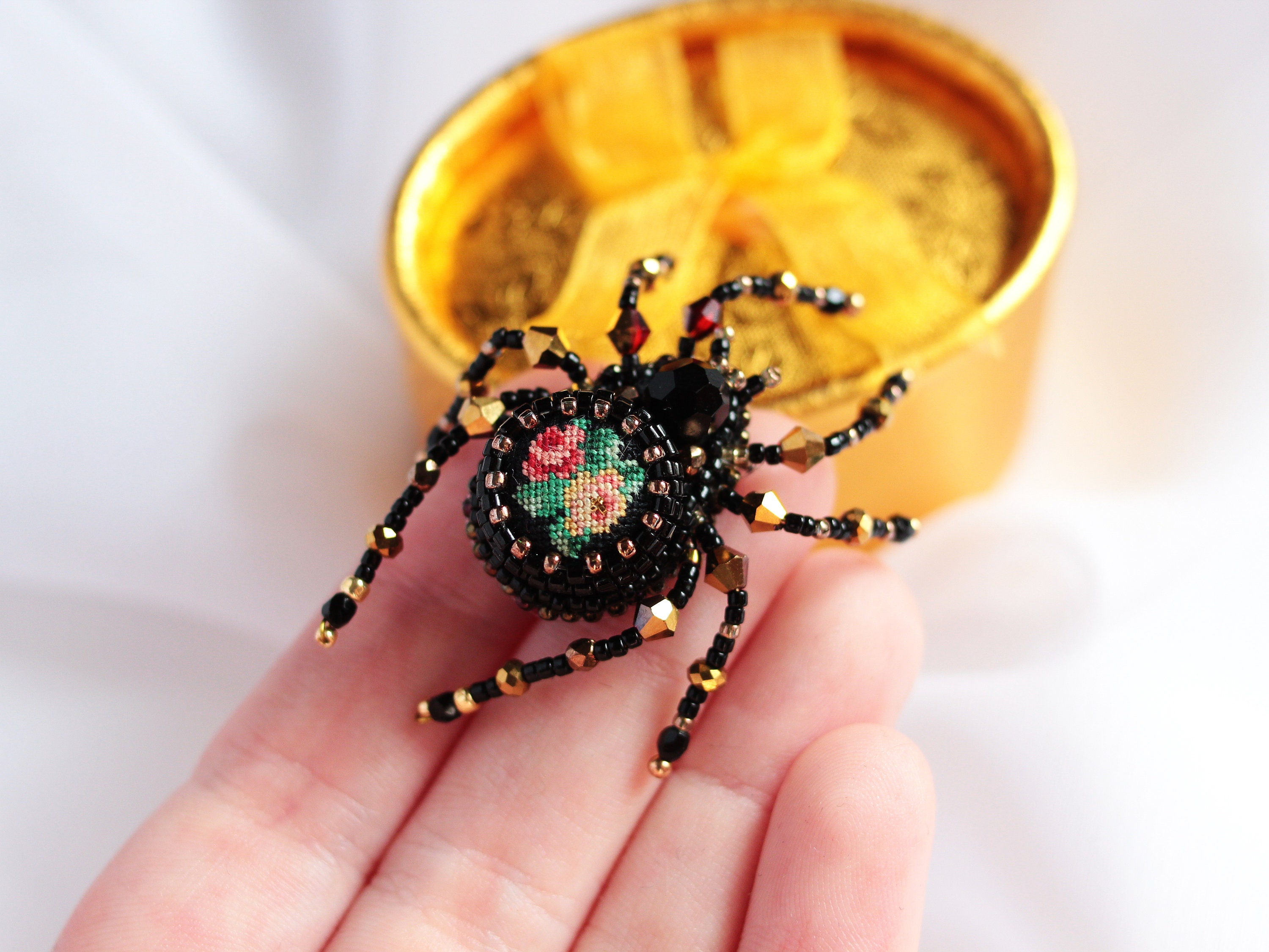 Small Spider Gothic Brooch For-girlfriend Beaded Insect Brooch | Etsy