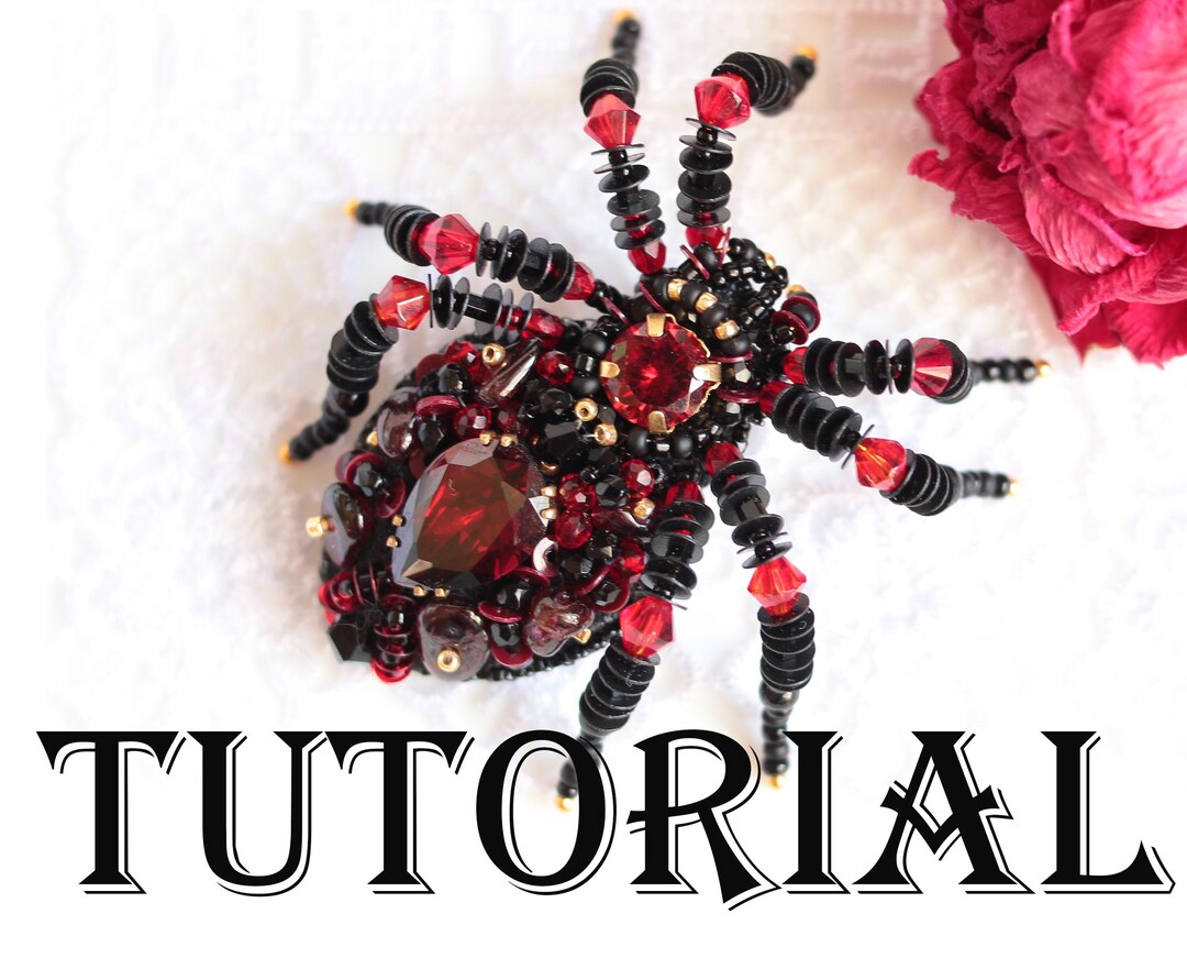 Beadwork TUTORIAL Pomegranate Spider Brooch Pdf-video Instruction ...
