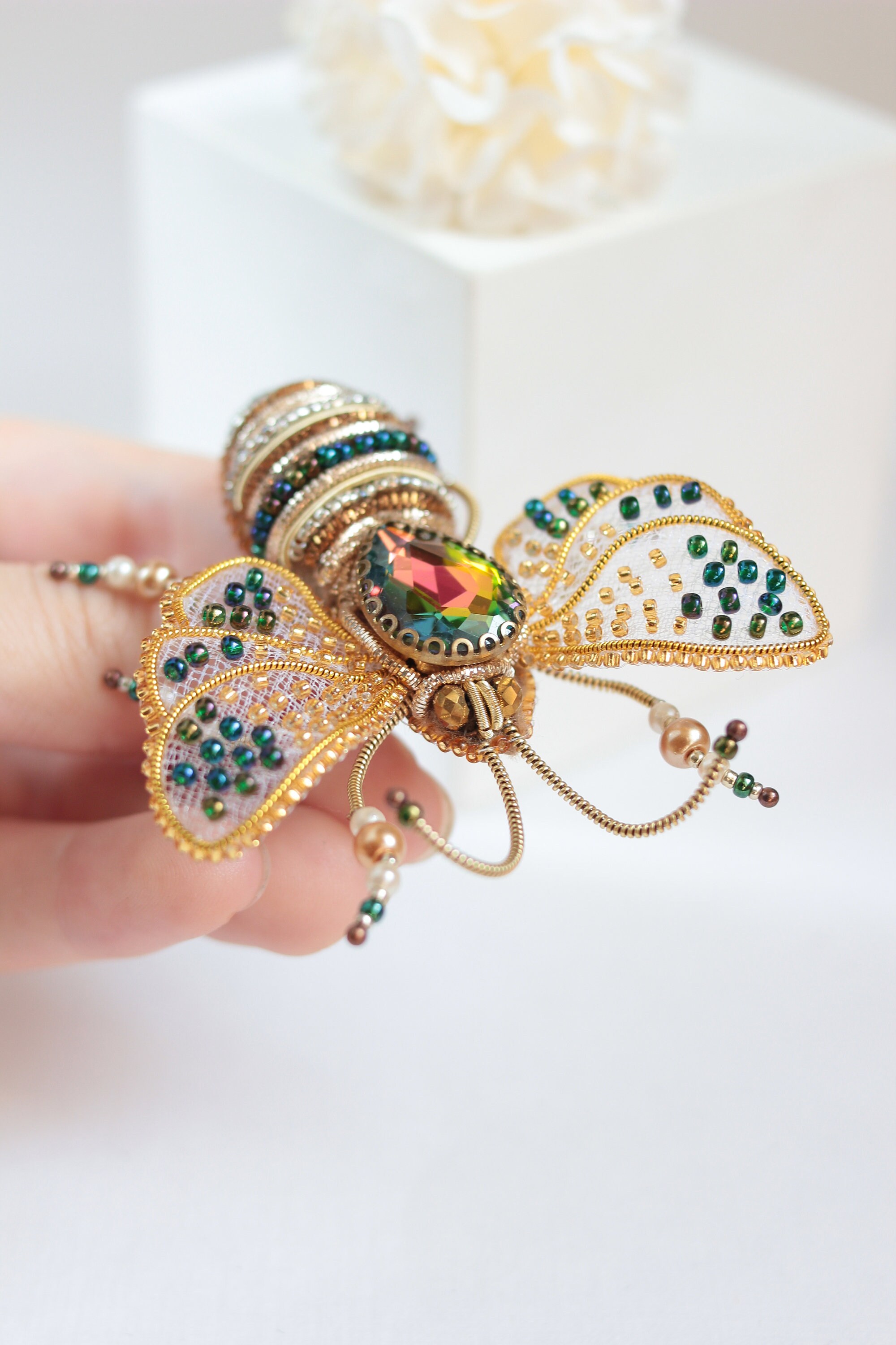 OAK Butterfly Embroidered Bug Brooch Jewelry Insect Pin - Etsy