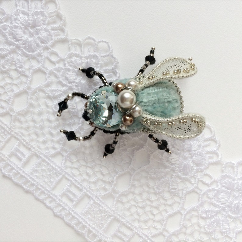 Winter bug brooch Insect jewelry beetle Embroidered brooch | Etsy