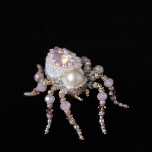 Beading Tutorialspider Brooch Pdf-video Instruction White-pink Insect ...
