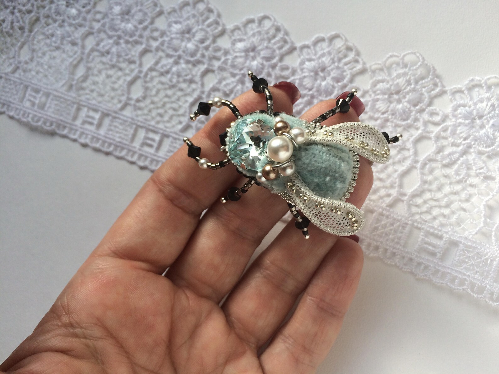 Winter Bug Brooch Insect Jewelry Beetle Embroidered Brooch - Etsy