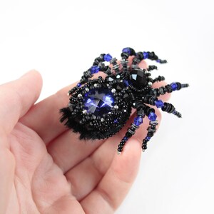 Black Blue Crystal Spider Jewelry Gothic Spider Brooch Halloween Gift ...