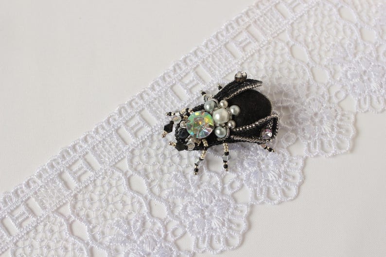 Embroidered Insect Brooch Halloween Gift Beetle Brooch Insect | Etsy